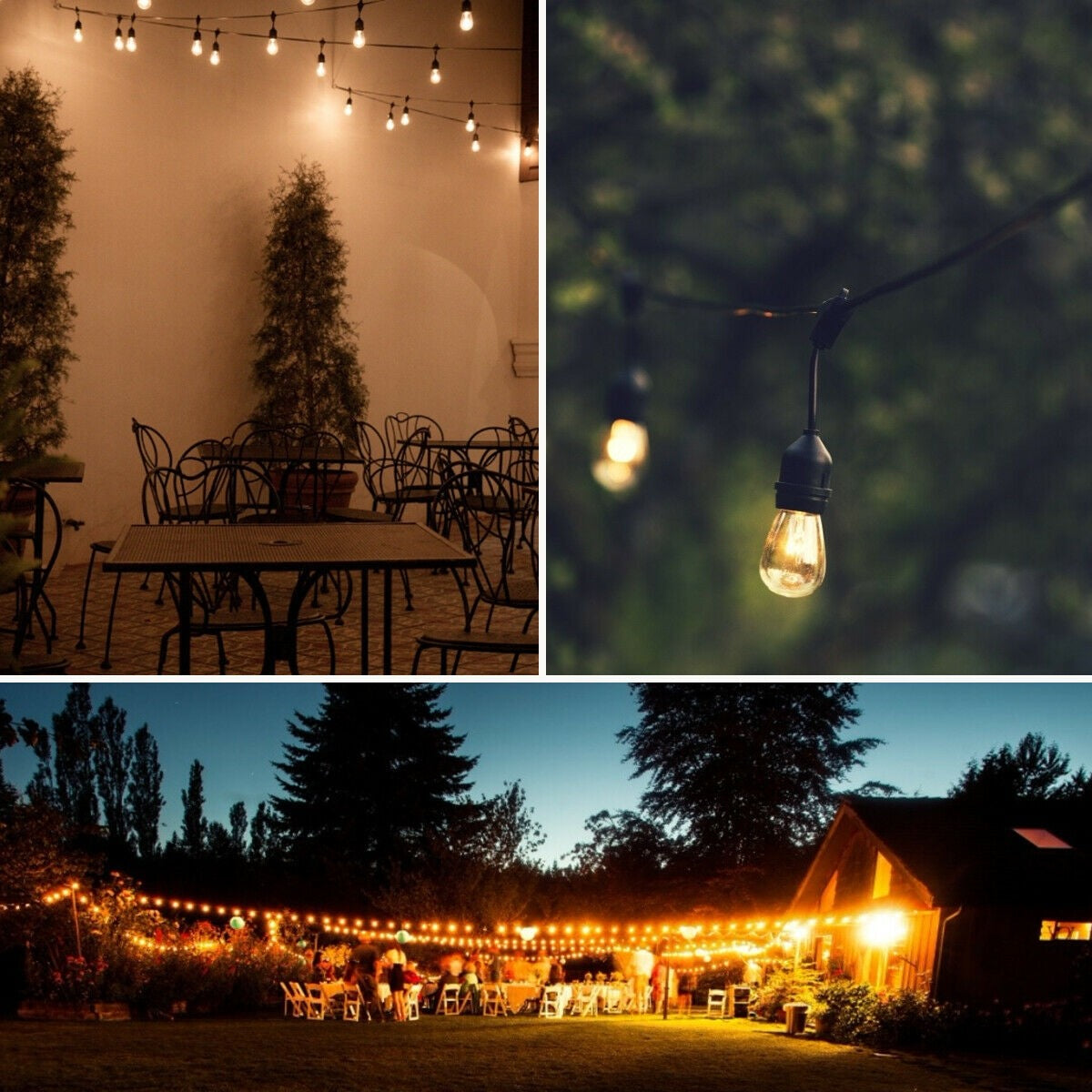 36FT LED Outdoor Waterproof Commercial Globe String Lights Bulbs – Hipimi