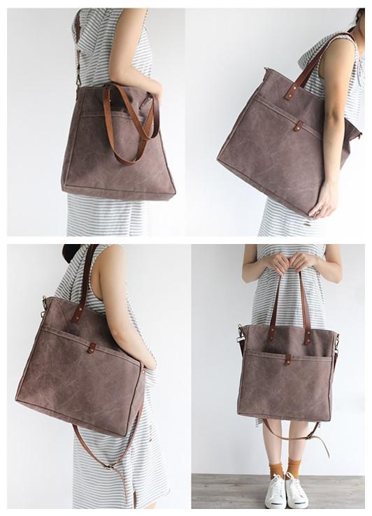 HANDMADE CANVAS TOTE BAG MESSENGER BAG – Hipimi