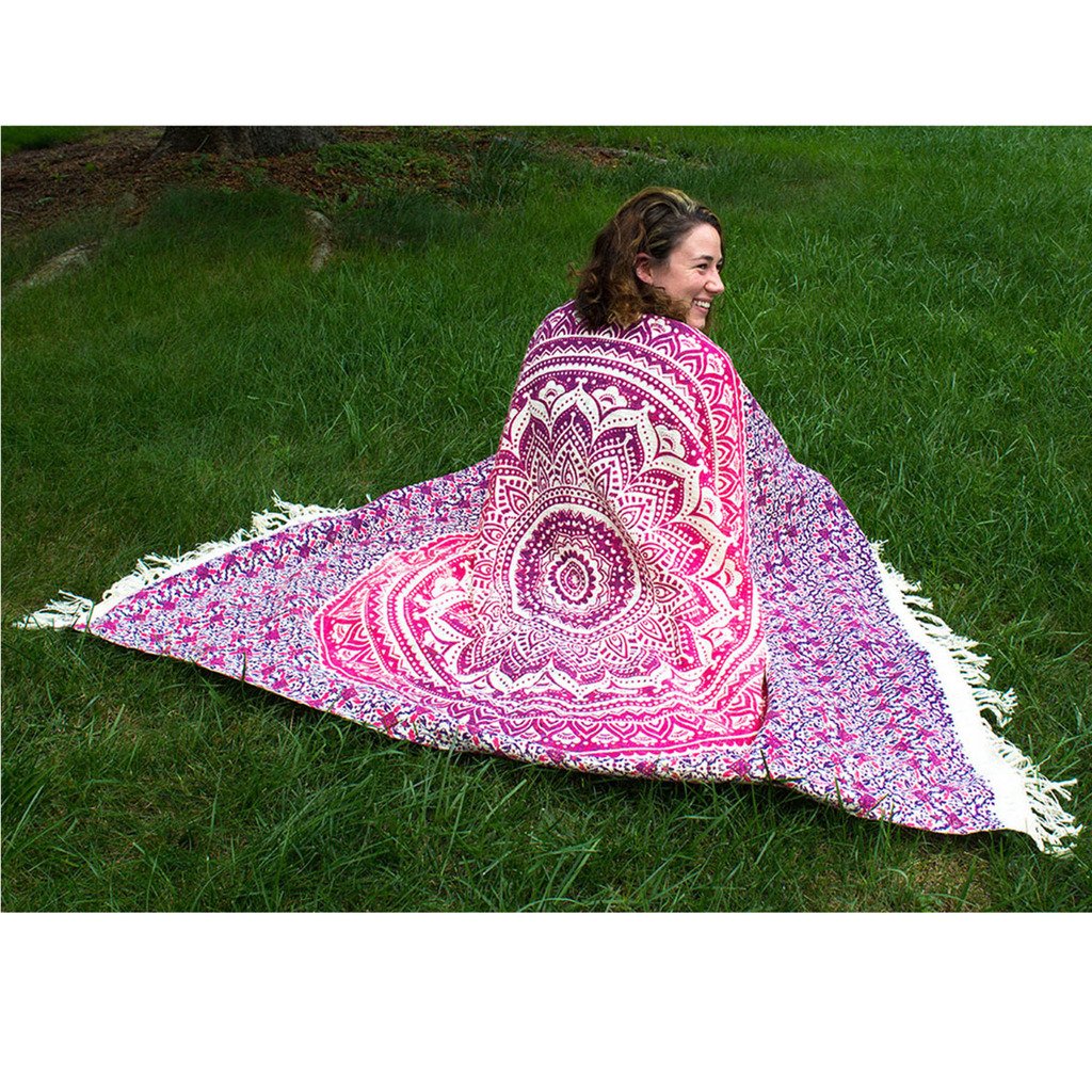 Mandala Throw Pink 50 by 70 inches - Mira (L) – Hipimi
