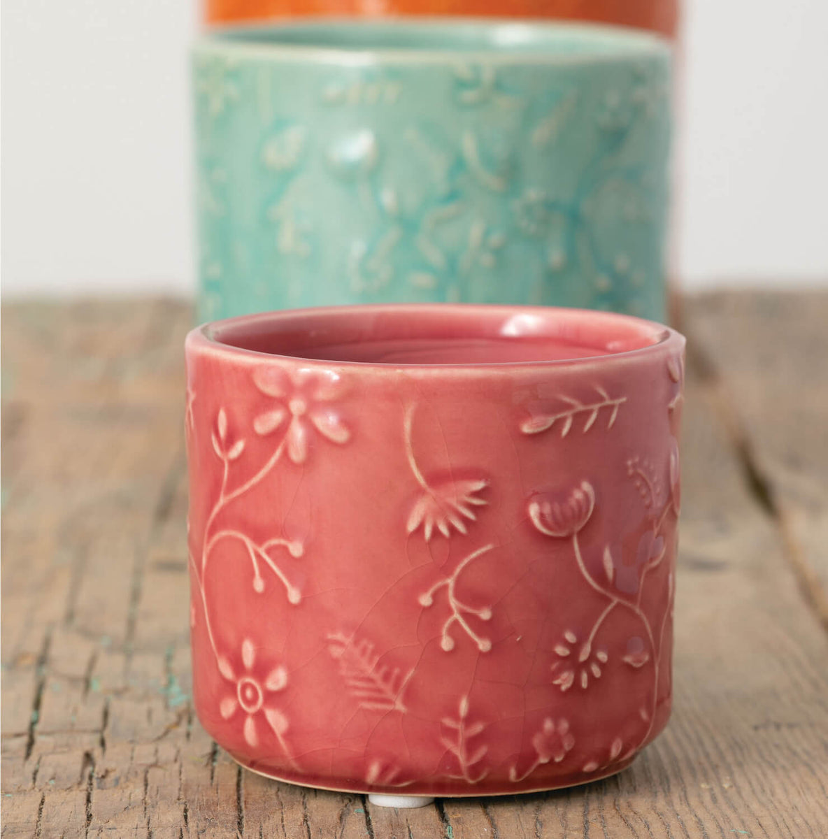 MINI FLORAL RELIEF FLOWER POT Set 3 – Hipimi